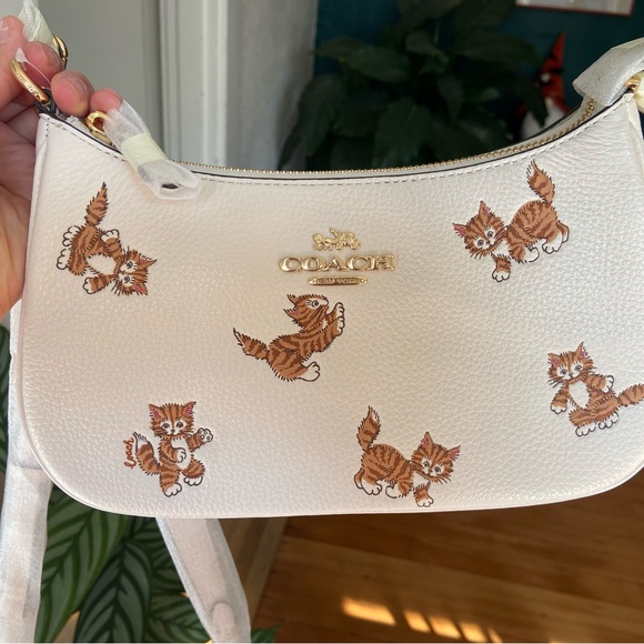 Coach | Bags | Nwt Coach Teri Shoulder Bag With Dancing Kitten Print Cc777 Super Cute | Poshmark
